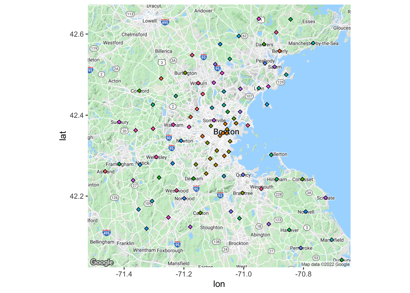 Spatial Data: Adjusting the Boston Housing dataset | joshcheema.io